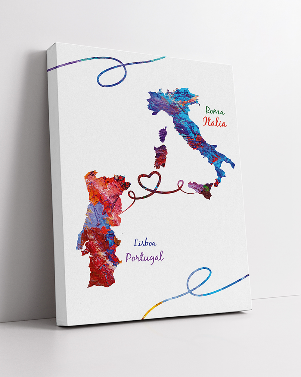 Cuadro mapas de países originales retrato vertical