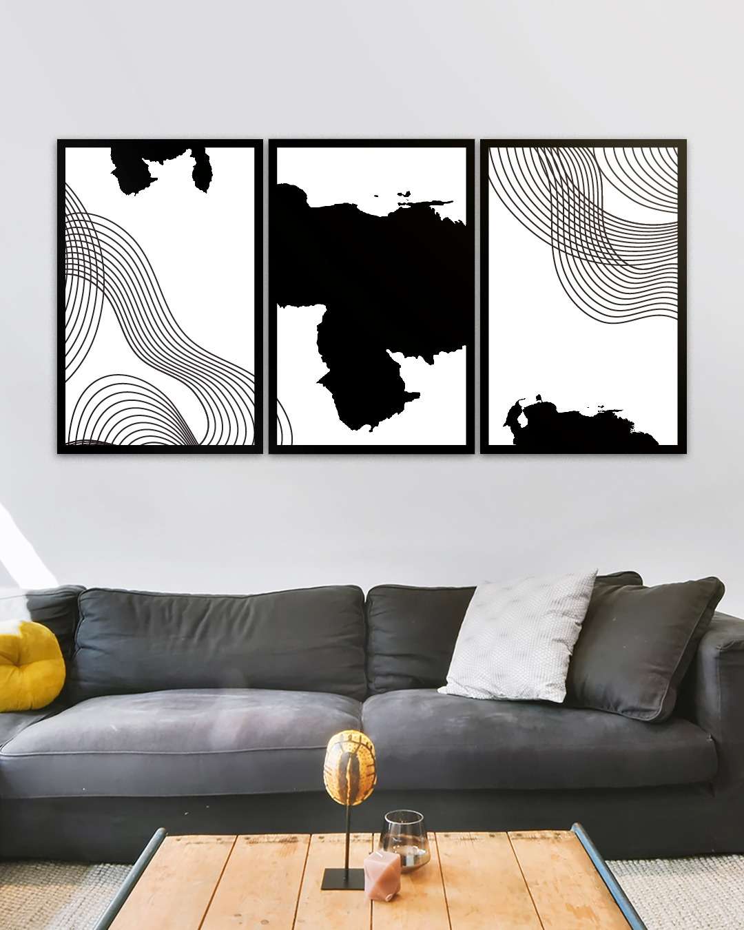 Set de 3 cuadros Mapa de Venezuela abstracto