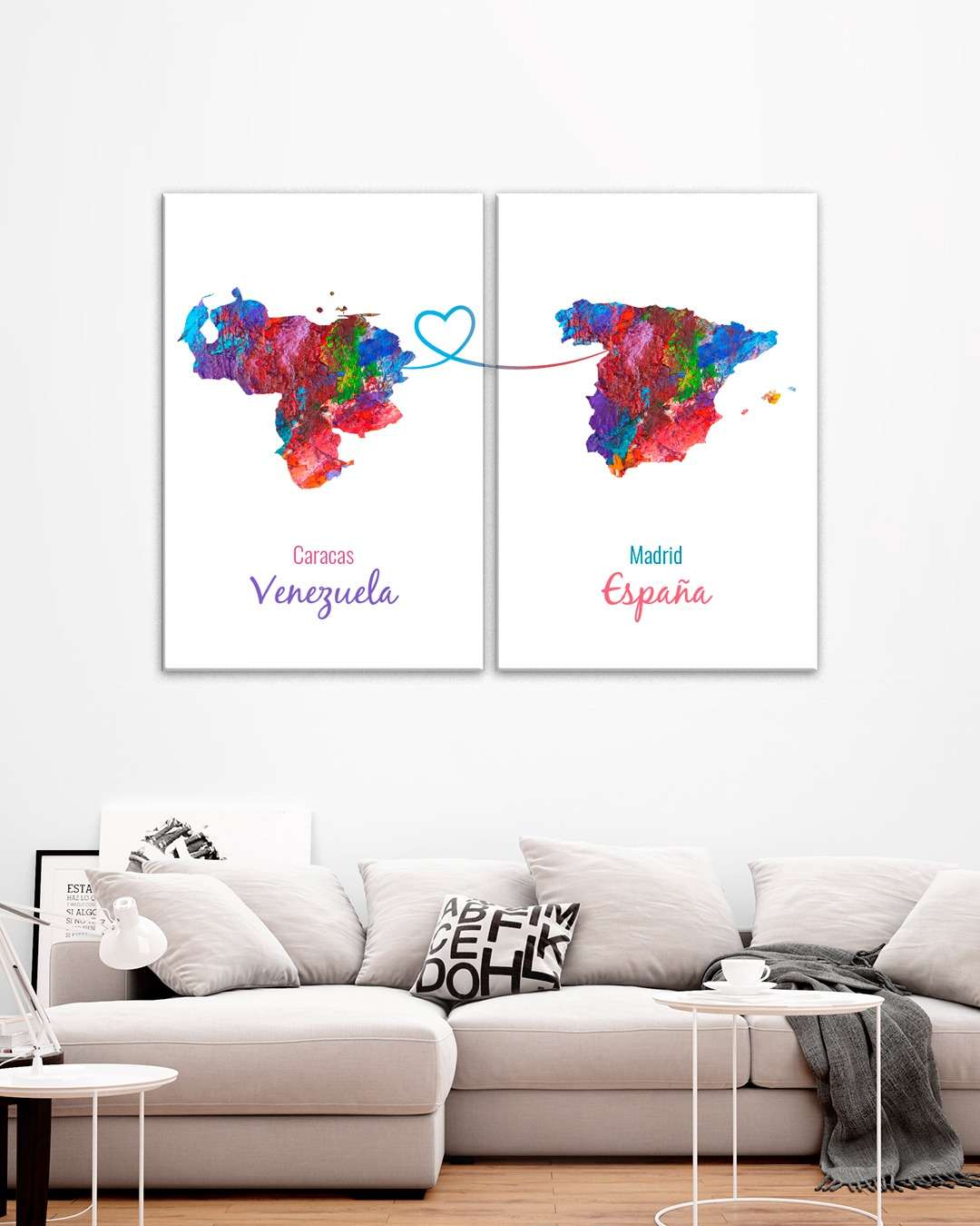 Cuadros de mapas Venezuela y España